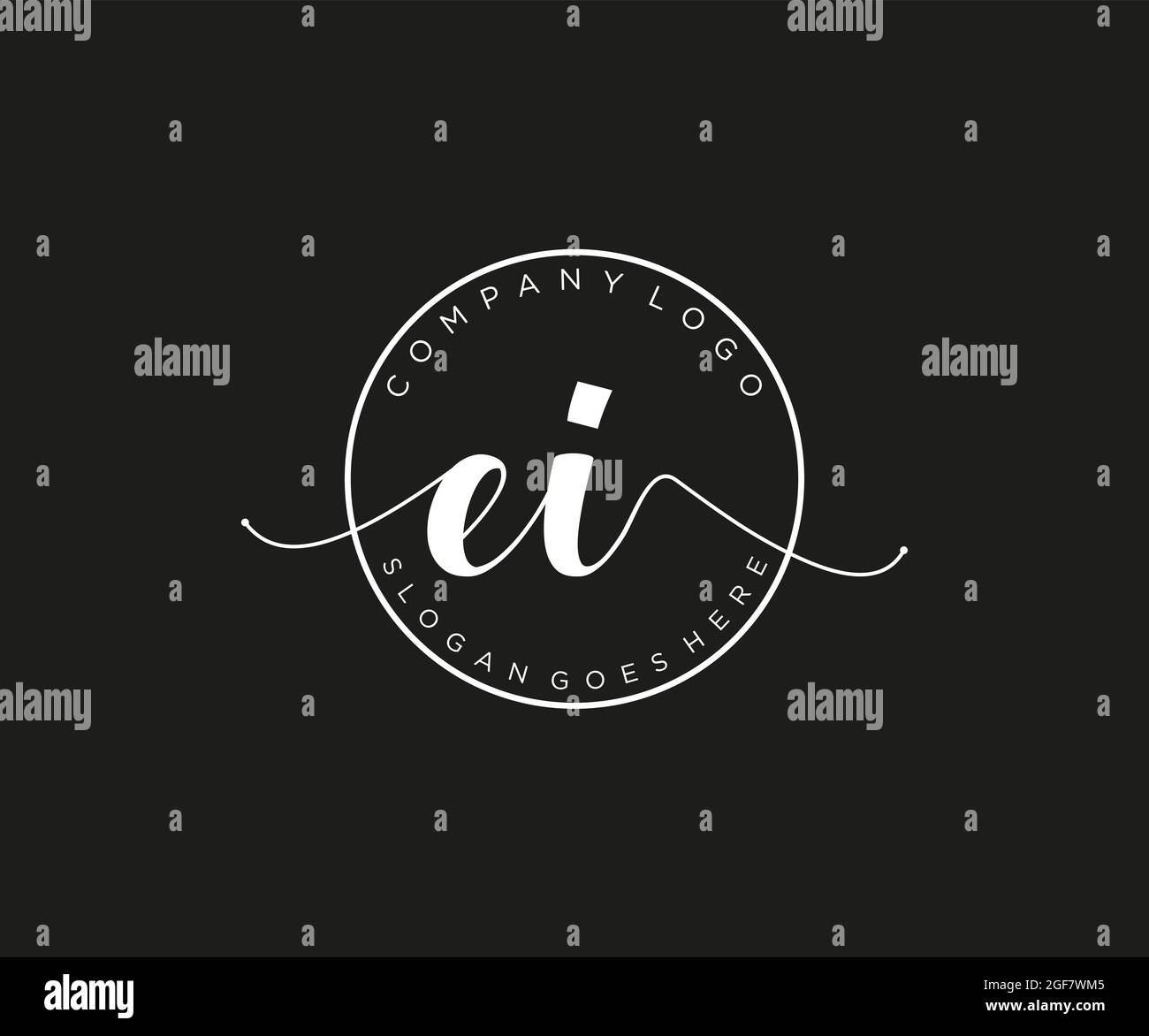 EI Feminine logo beauty monogram and elegant logo design, handwriting ...