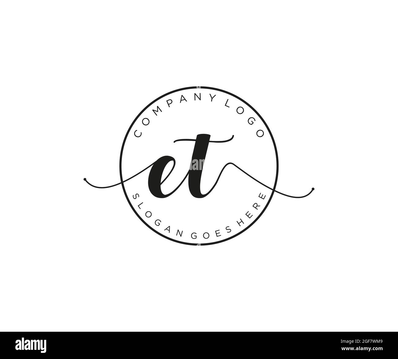 ET Feminine logo beauty monogram and elegant logo design, handwriting ...
