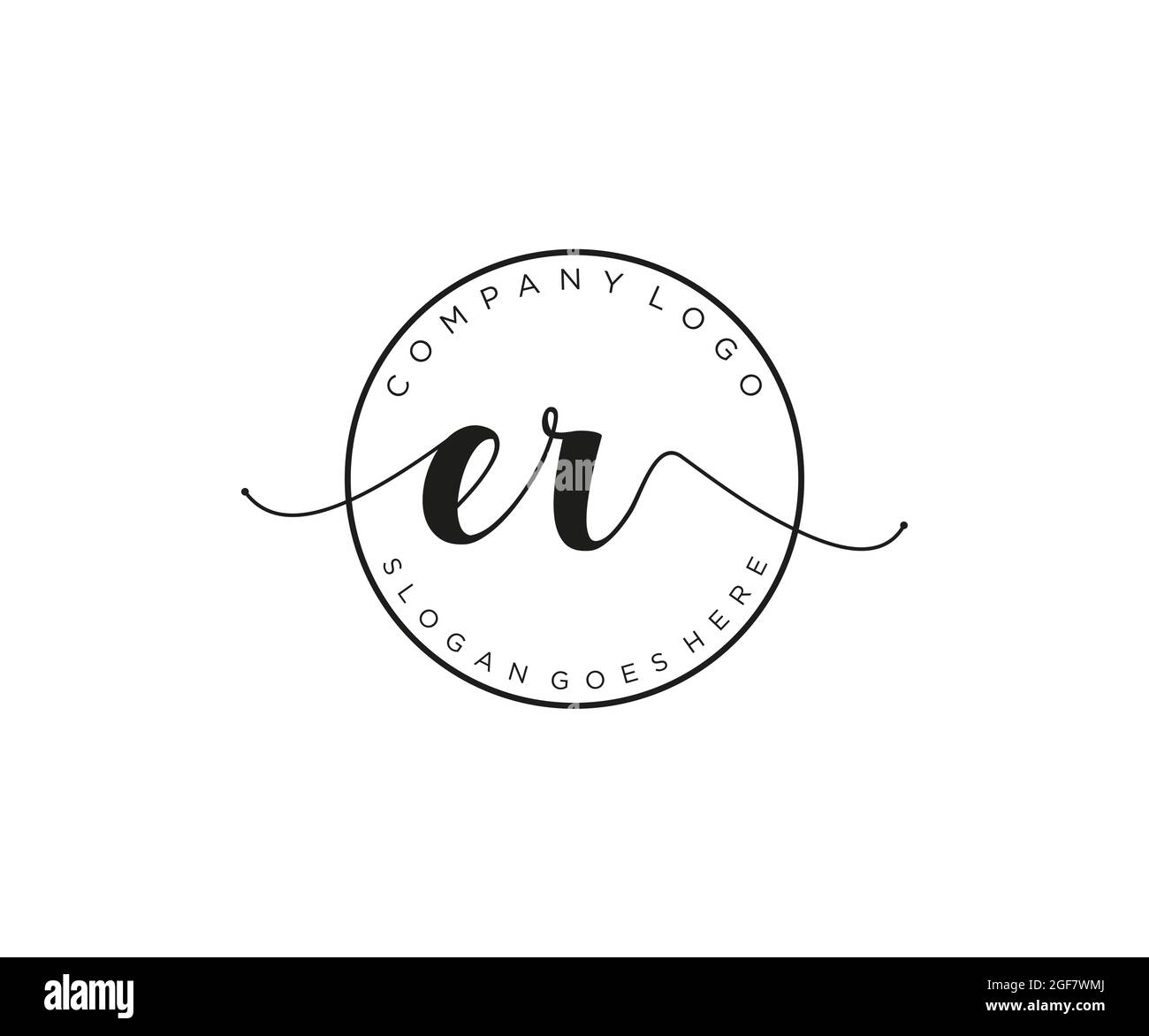 ER Feminine logo beauty monogram and elegant logo design, handwriting logo of initial signature ...