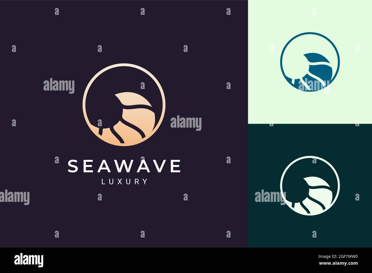 Circle ocean wave logo in simple and modern shape Stock Vector Image ...