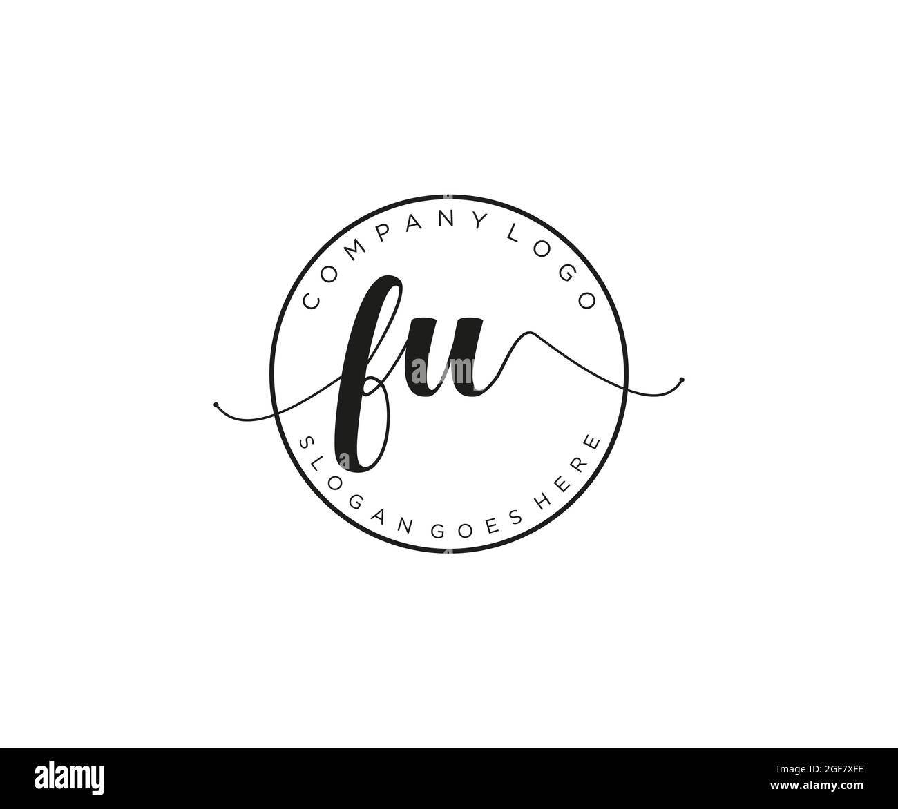 FU Feminine logo beauty monogram and elegant logo design, handwriting ...