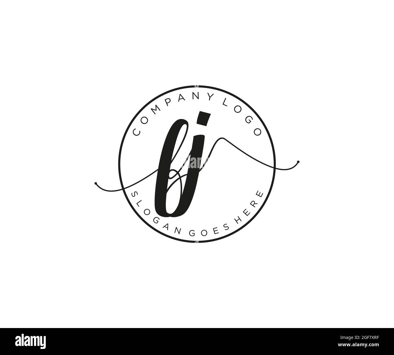 FJ Feminine logo beauty monogram and elegant logo design, handwriting ...