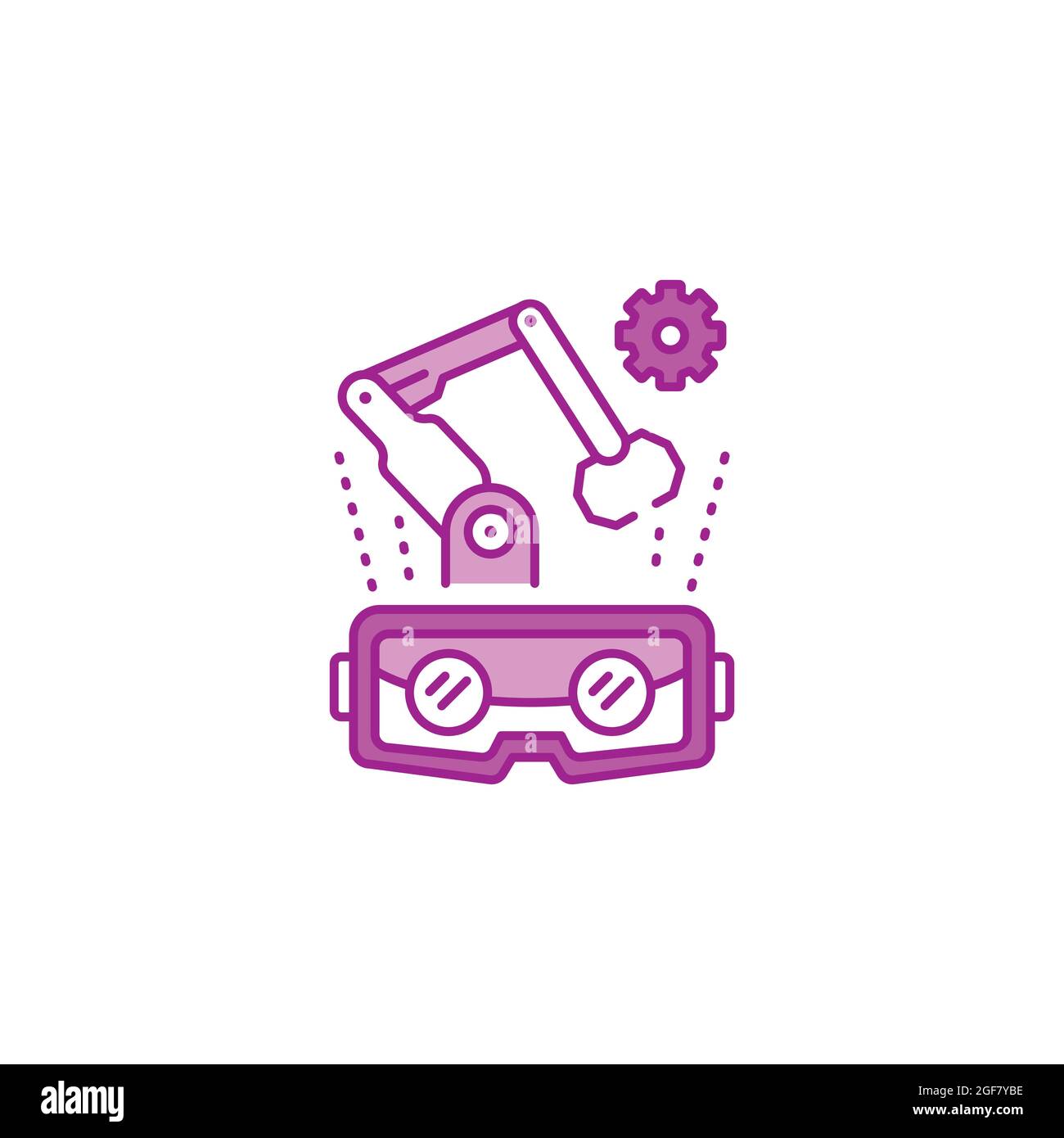VR manufacturing color line icon. Cyber technology. Pictogram for web ...