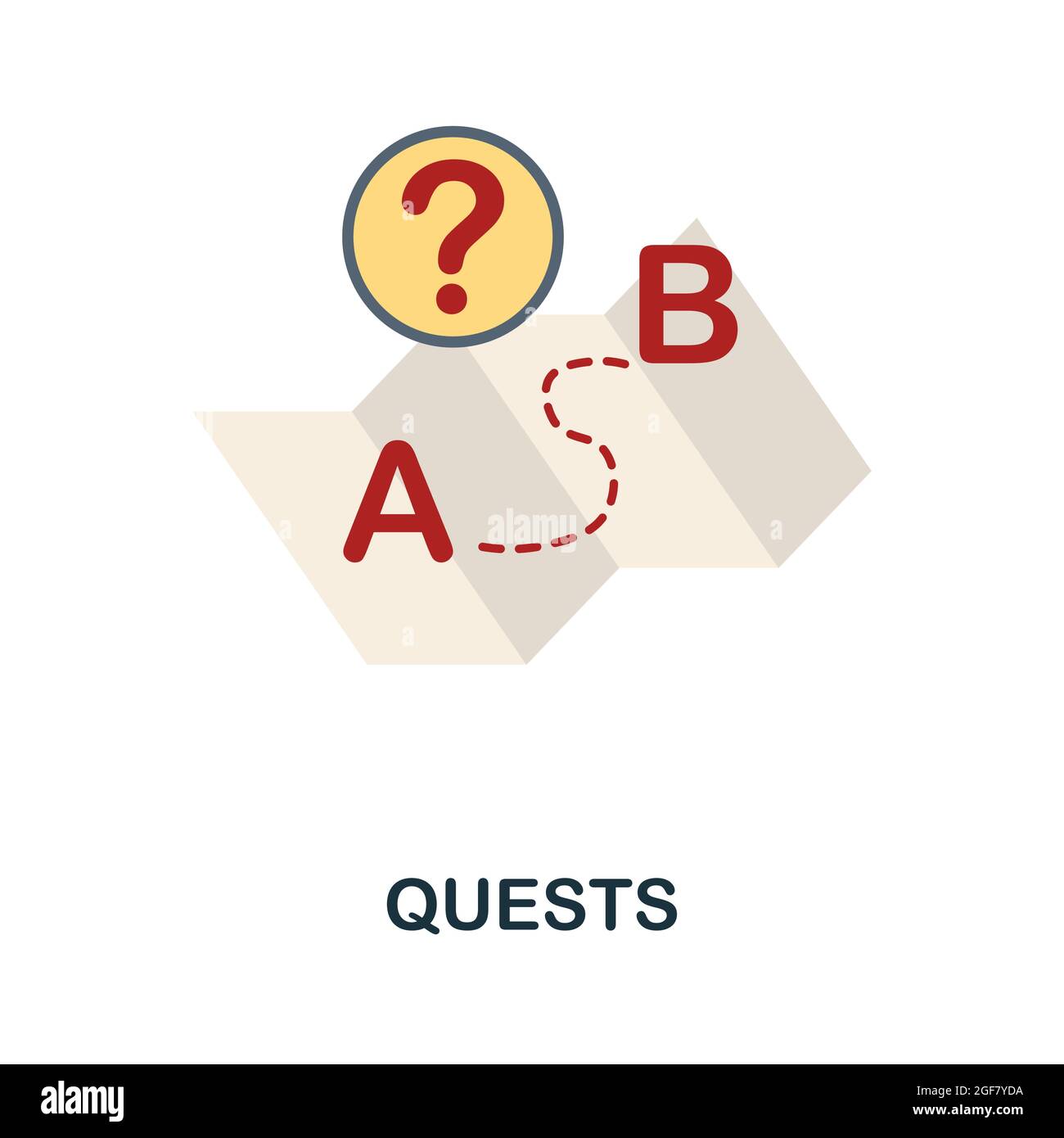 Quests flat icon. Simple sign from gamification collection. Creative ...