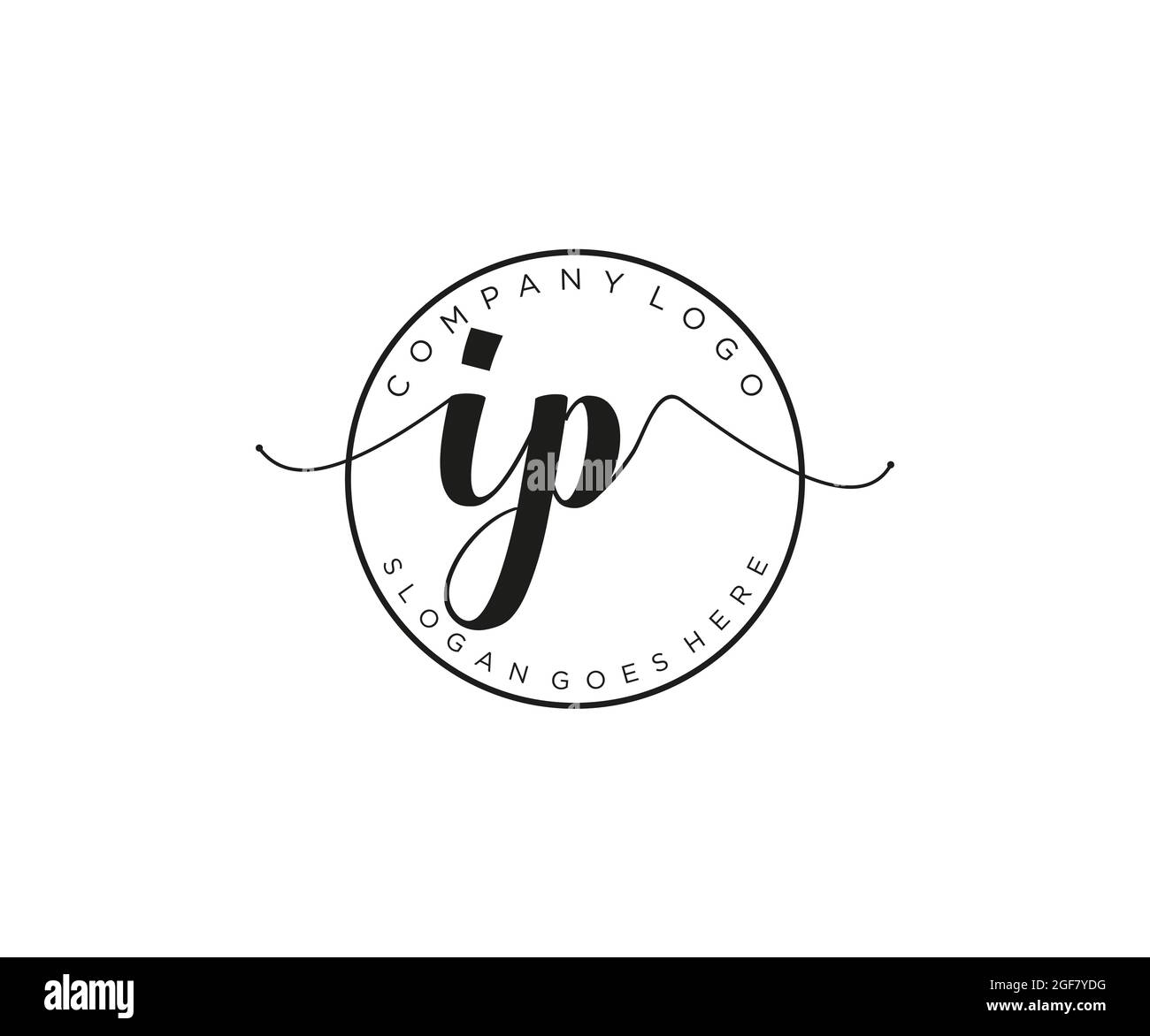 IP Feminine logo beauty monogram and elegant logo design, handwriting ...