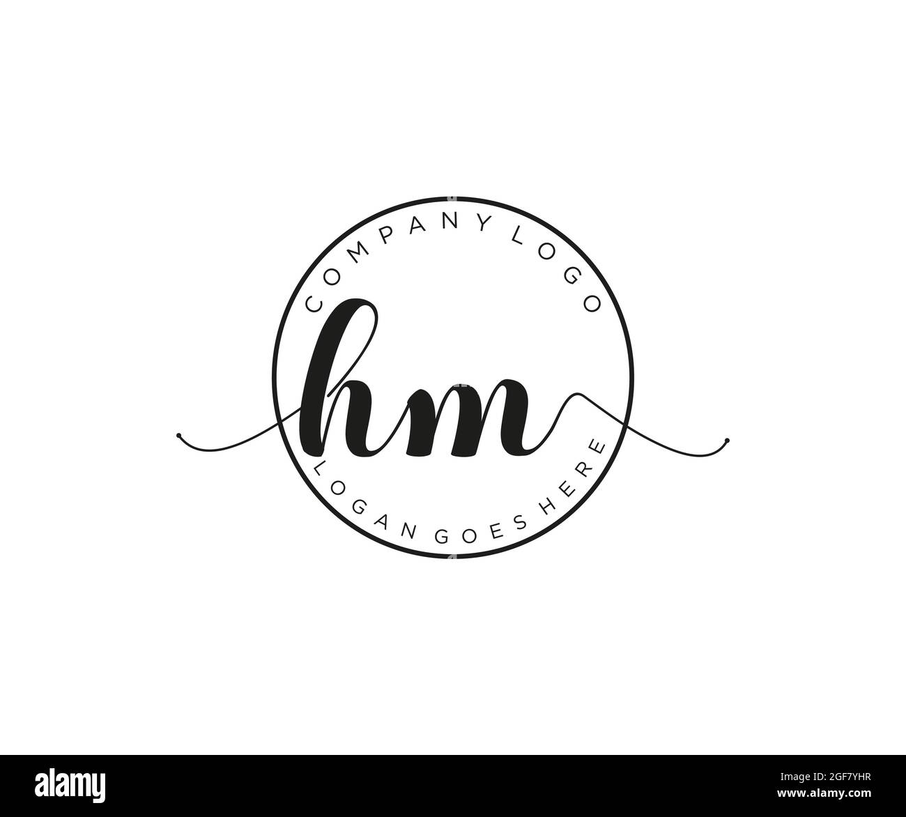 HM Feminine logo beauty monogram and elegant logo design, handwriting ...