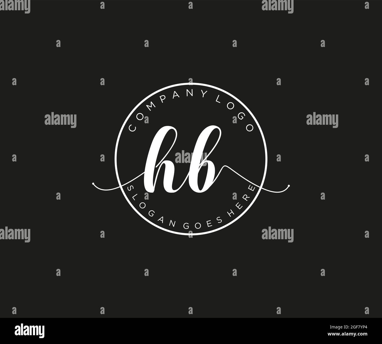 HB Feminine logo beauty monogram and elegant logo design, handwriting ...