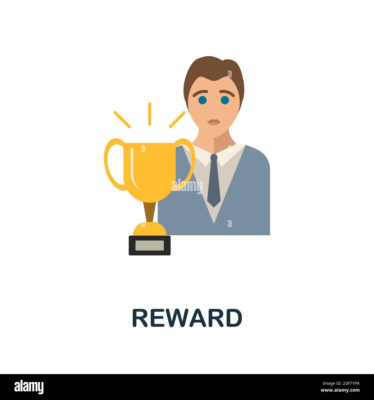 Reward flat icon. Simple sign from gamification collection. Creative ...