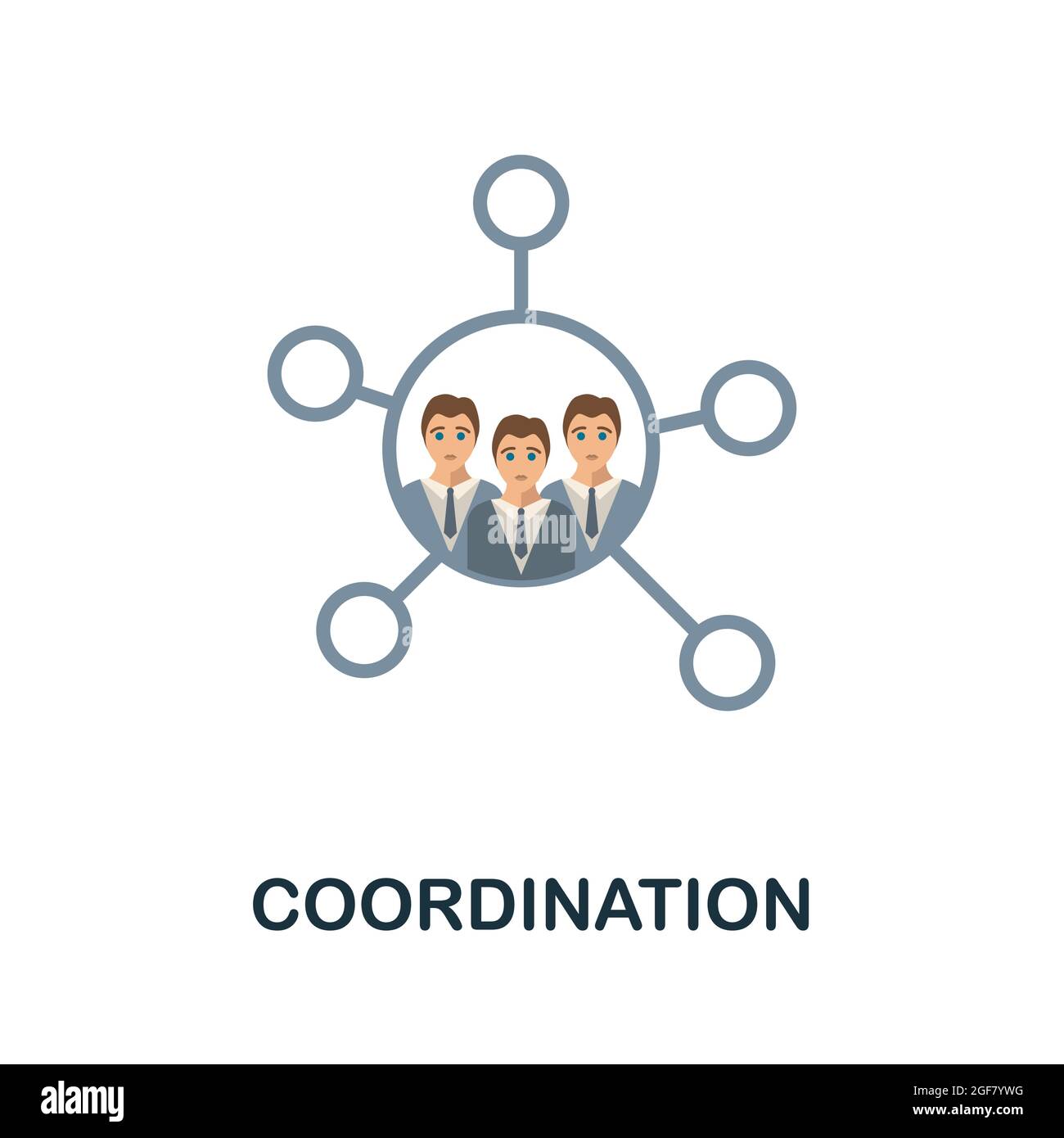 Coordination flat icon. Simple sign from gamification collection. Creative Coordination icon ...