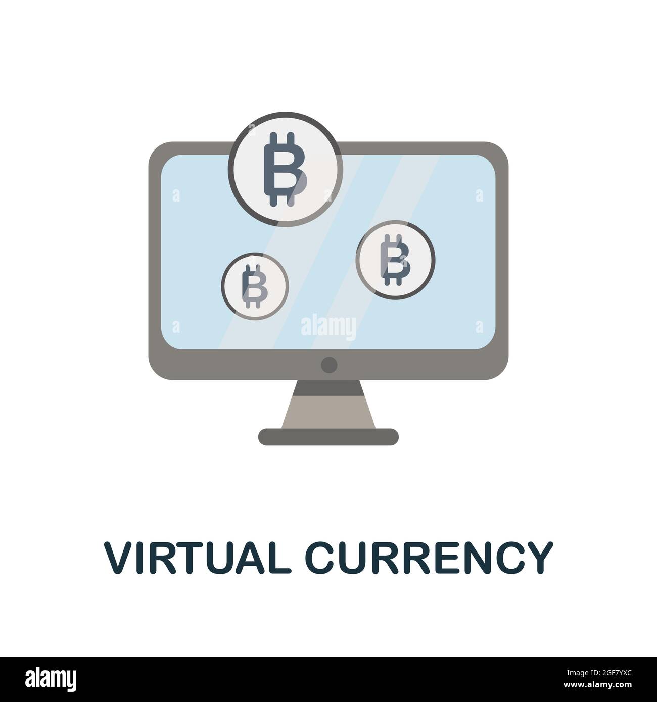Virtual Currency flat icon. Simple sign from gamification collection ...