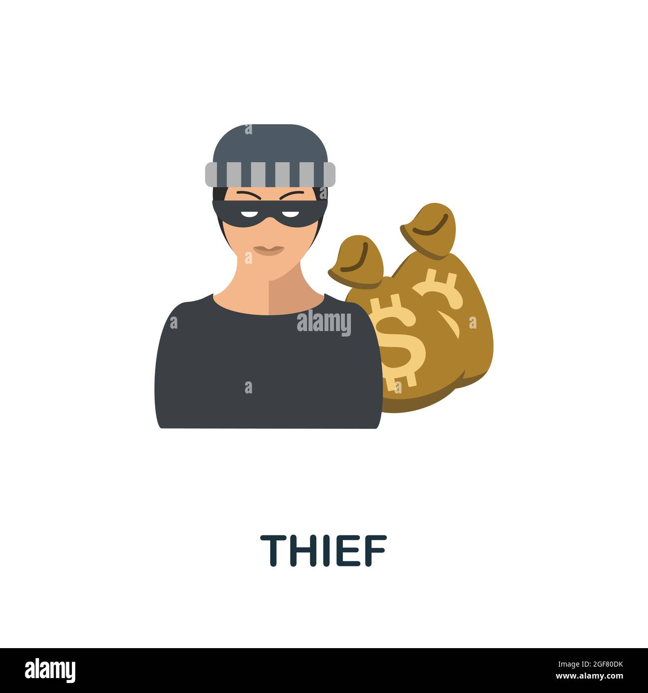 Thief icon. Flat sign element from law collection. Creative Thief icon ...
