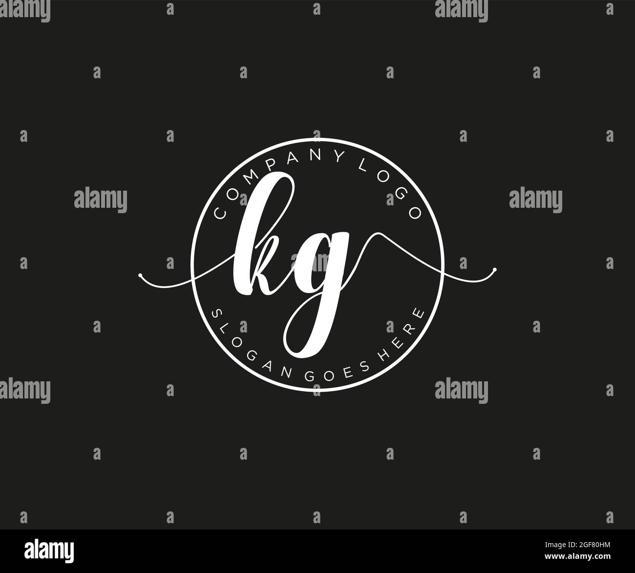 KG Feminine logo beauty monogram and elegant logo design, handwriting ...