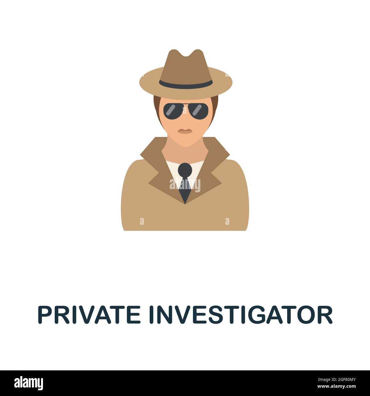Private Investigator icon. Flat sign element from law collection ...