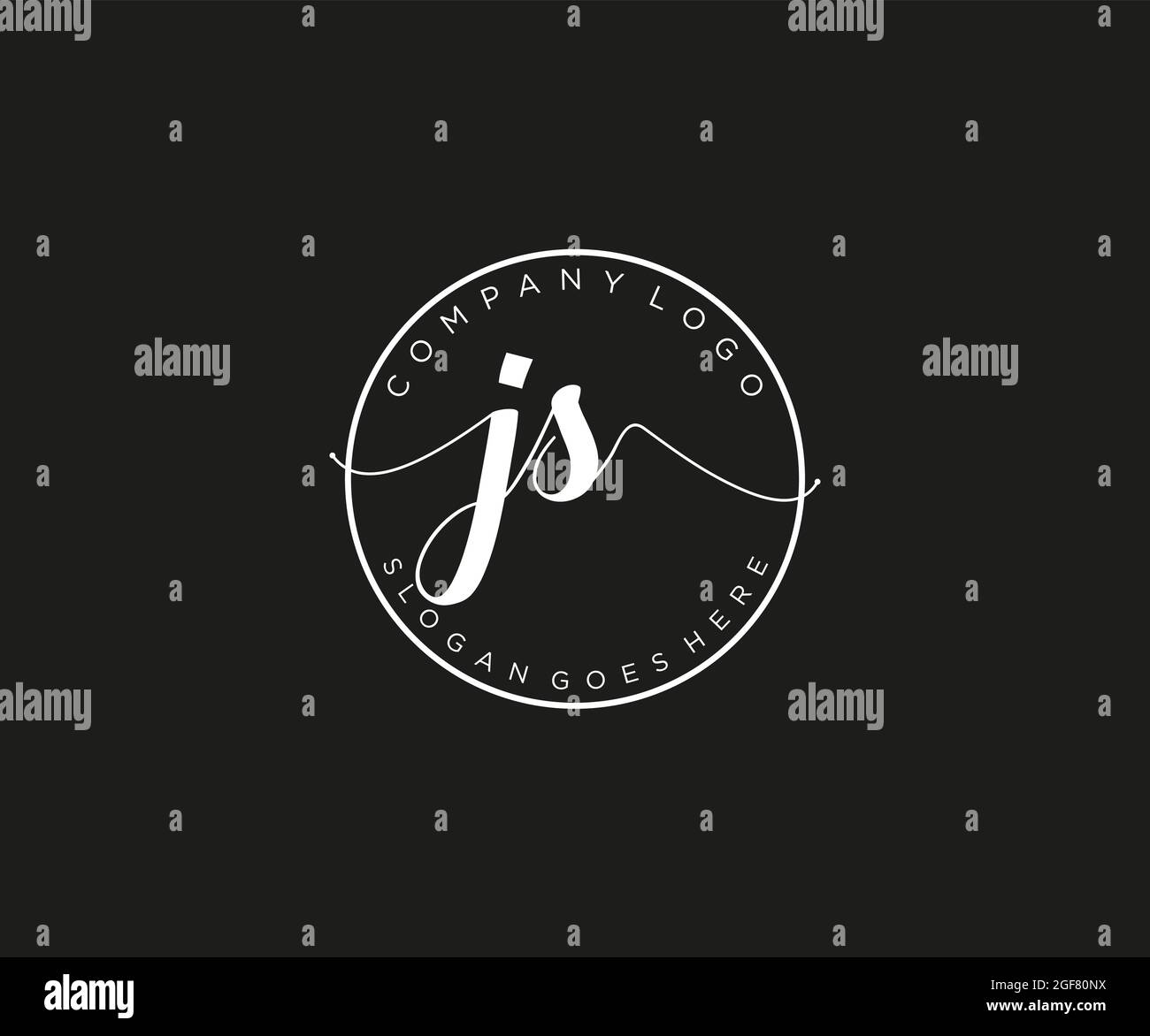 JS Feminine logo beauty monogram and elegant logo design, handwriting ...