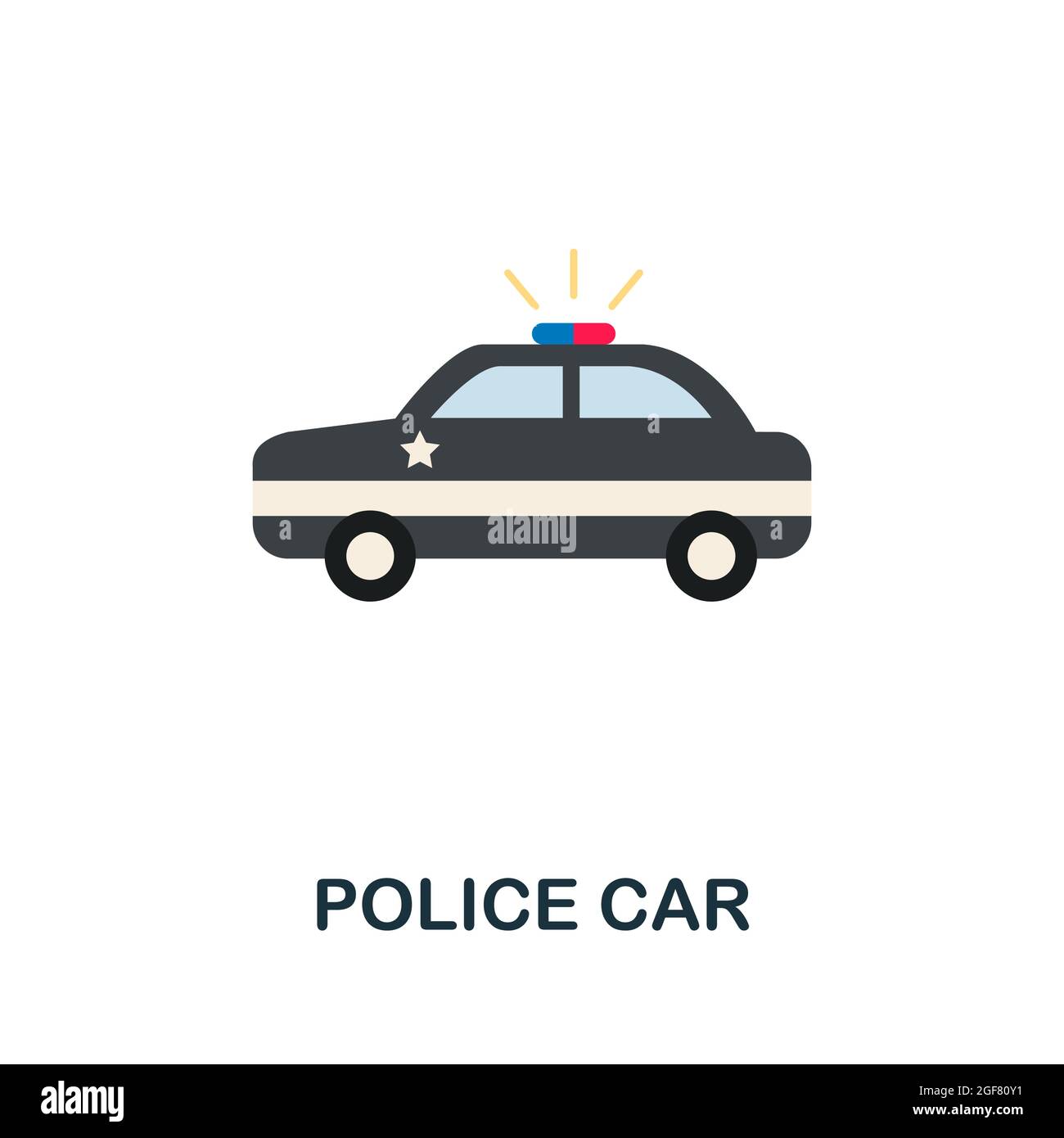 Police Car icon. Flat sign element from law collection. Creative Police ...