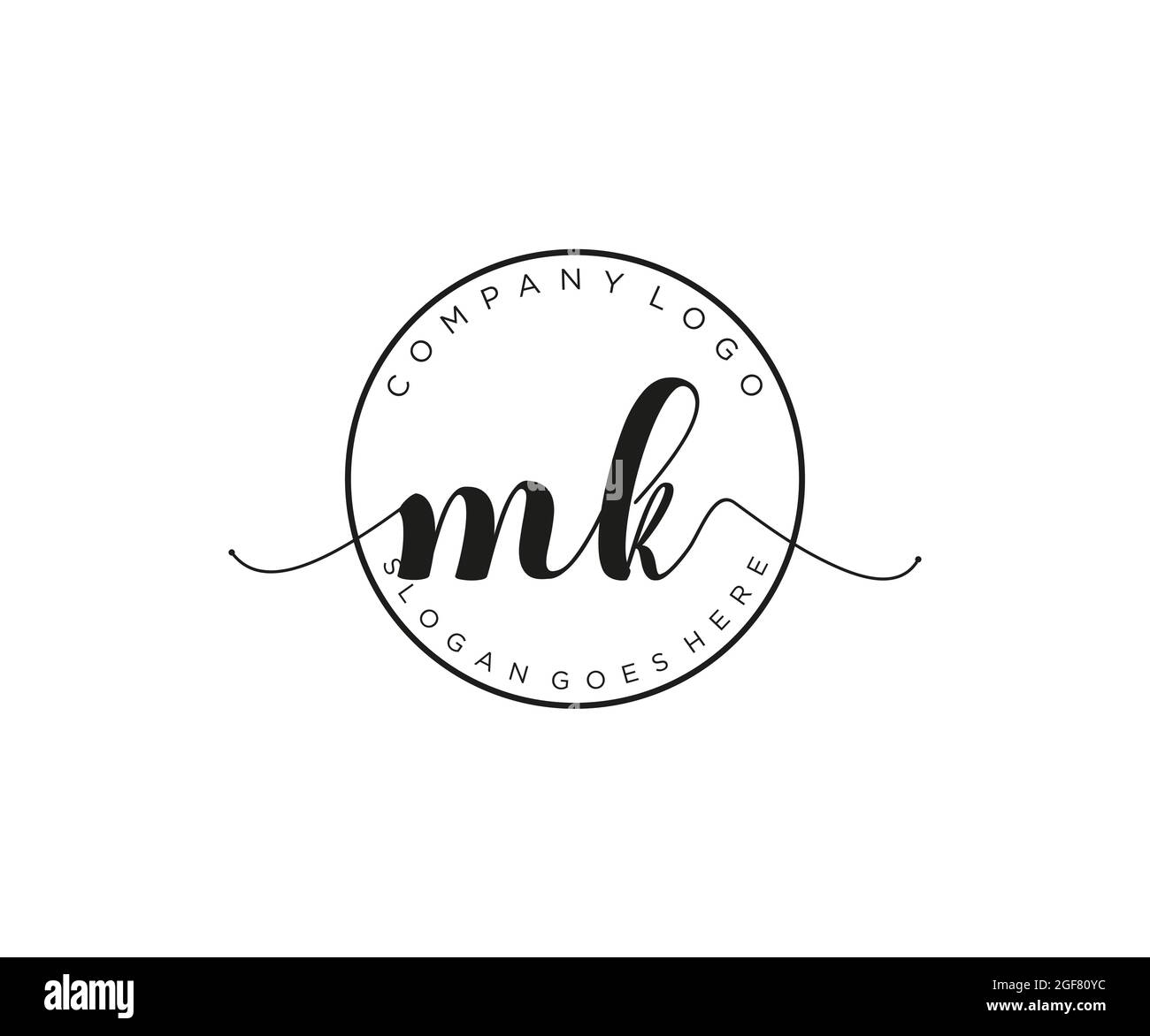 MK Feminine logo beauty monogram and elegant logo design, handwriting logo of initial signature ...