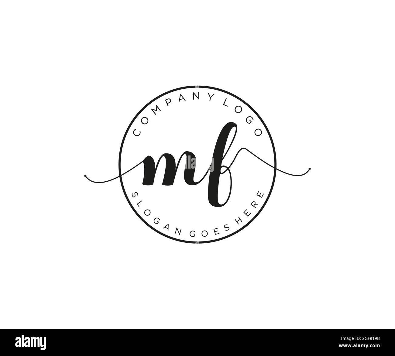 MF Feminine logo beauty monogram and elegant logo design, handwriting ...