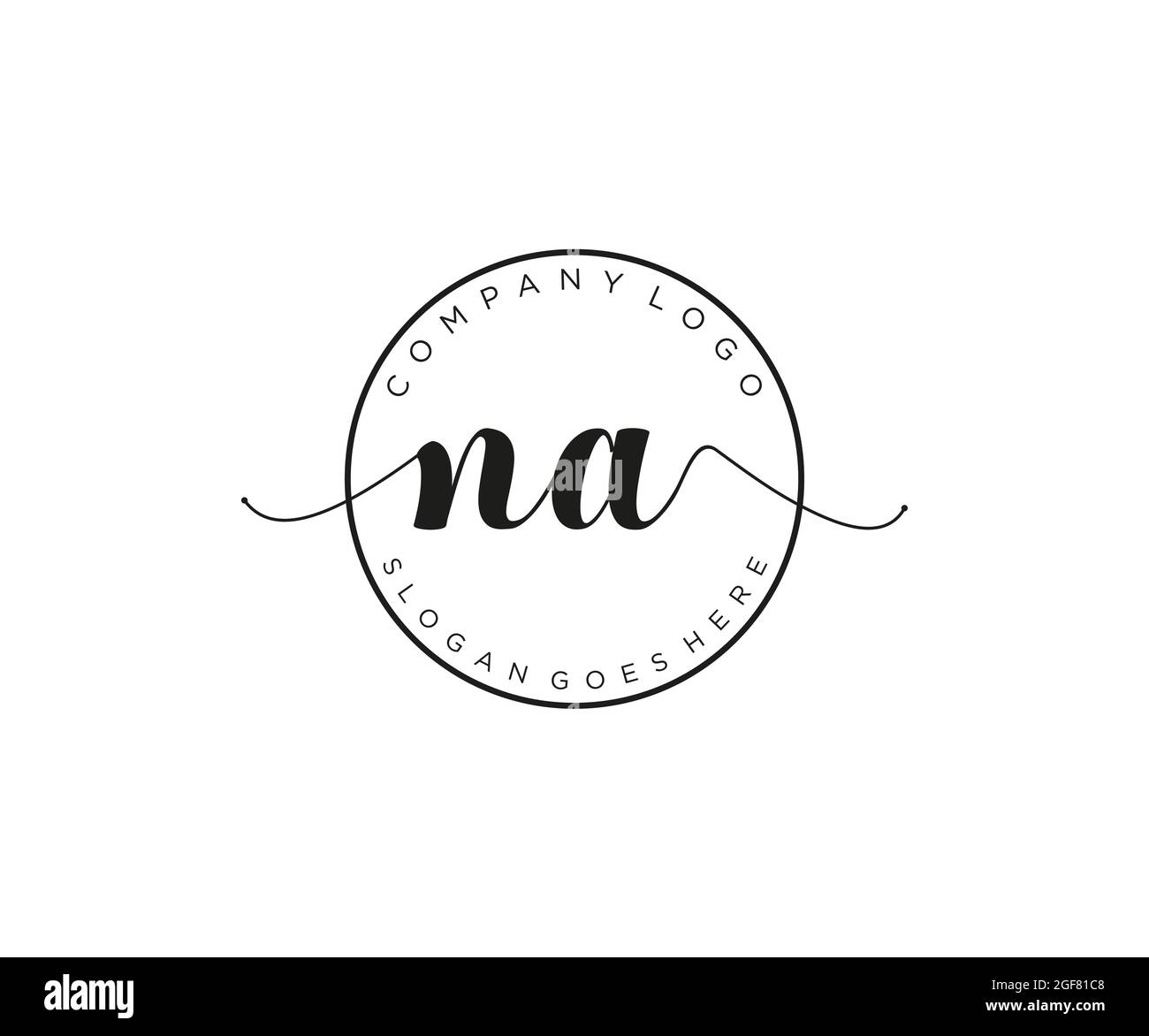 NA Feminine logo beauty monogram and elegant logo design, handwriting ...