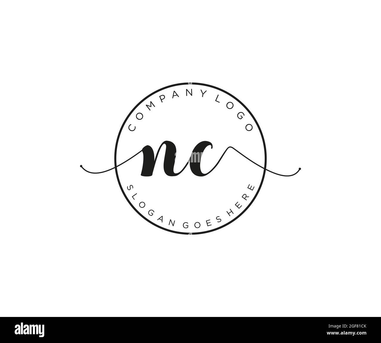 NC Feminine logo beauty monogram and elegant logo design, handwriting ...