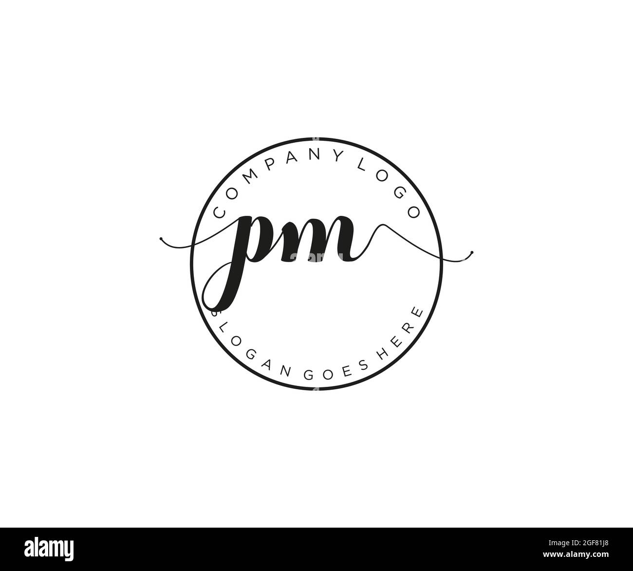 PM Feminine logo beauty monogram and elegant logo design, handwriting ...