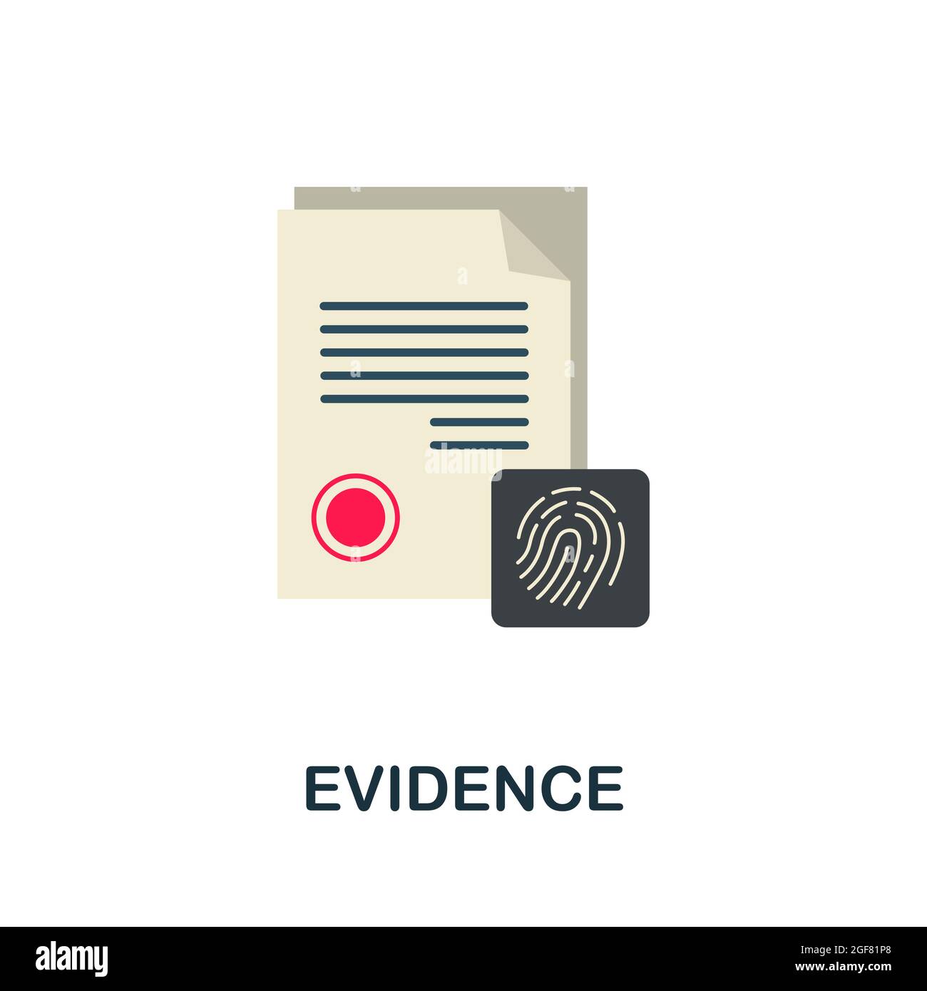 Evidence icon. Flat sign element from law collection. Creative Evidence ...