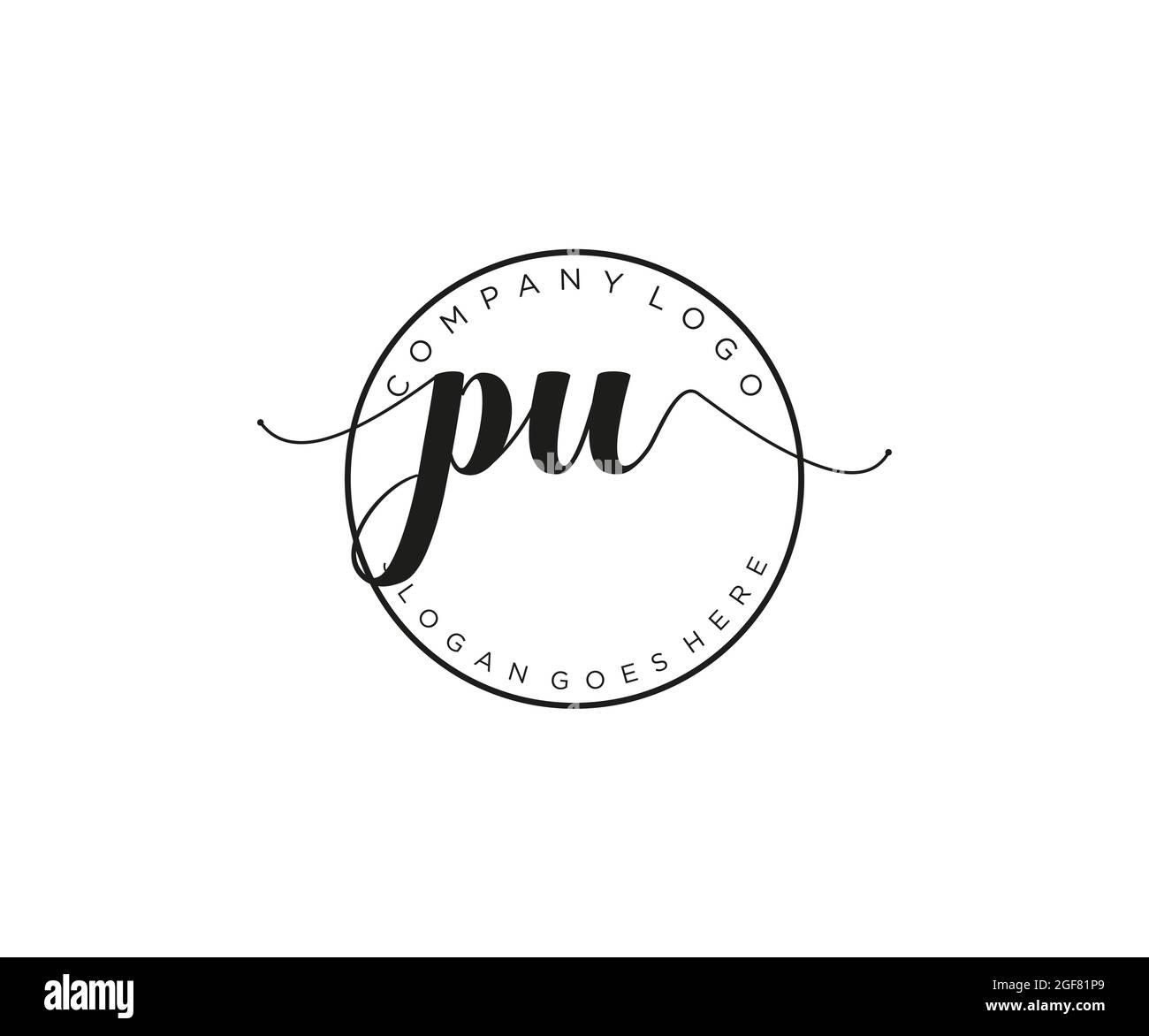 PU Feminine logo beauty monogram and elegant logo design, handwriting ...