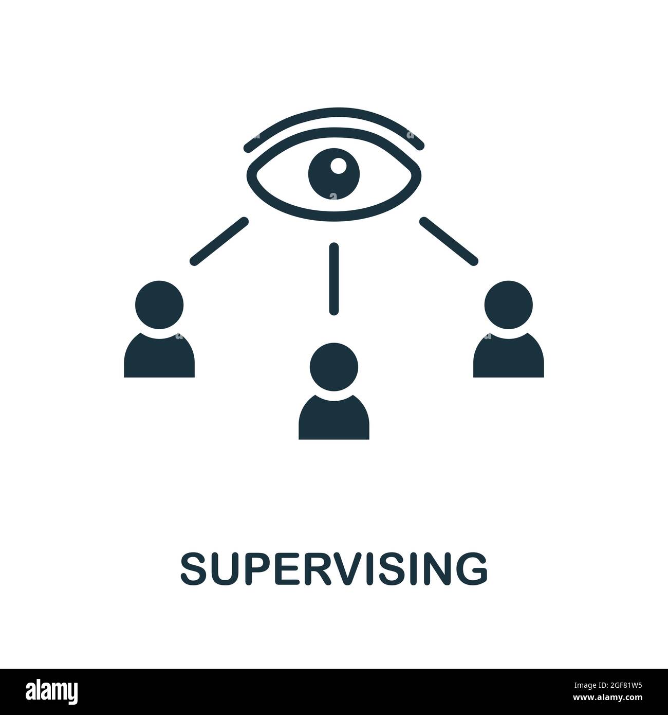 Supervising flat icon. Colored sign from leadership collection ...