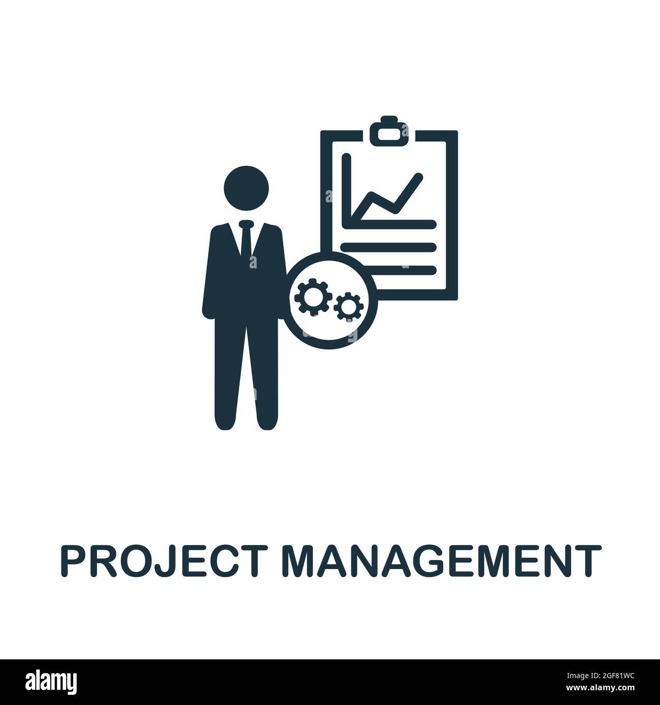 Project Management flat icon. Colored sign from leadership collection ...