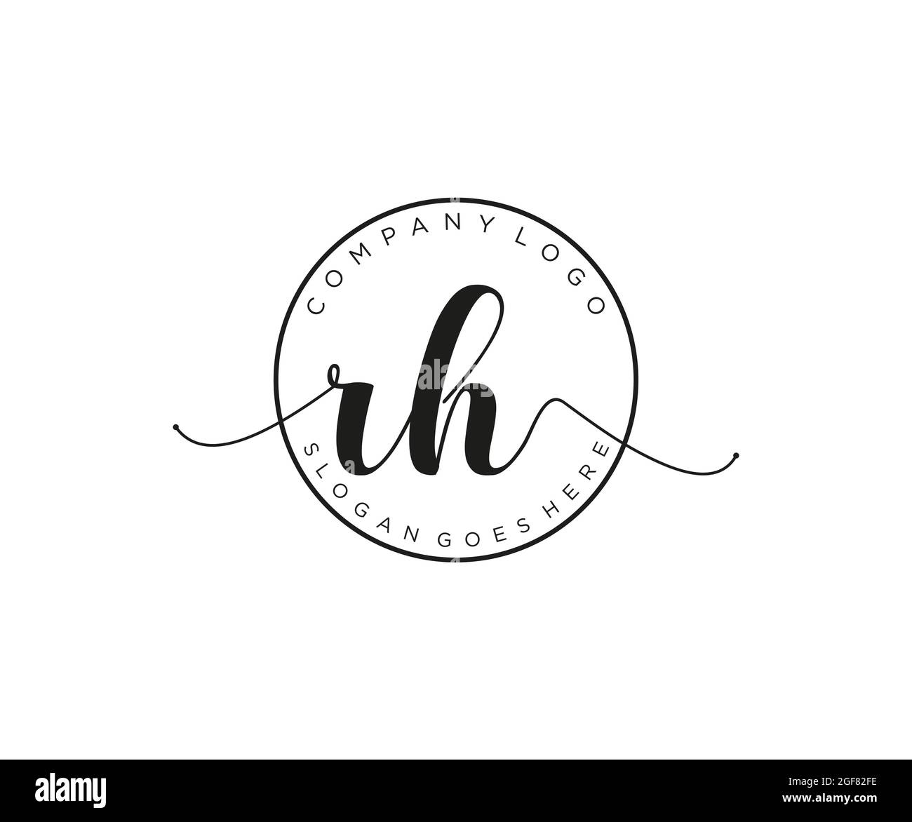 RH Feminine logo beauty monogram and elegant logo design, handwriting ...