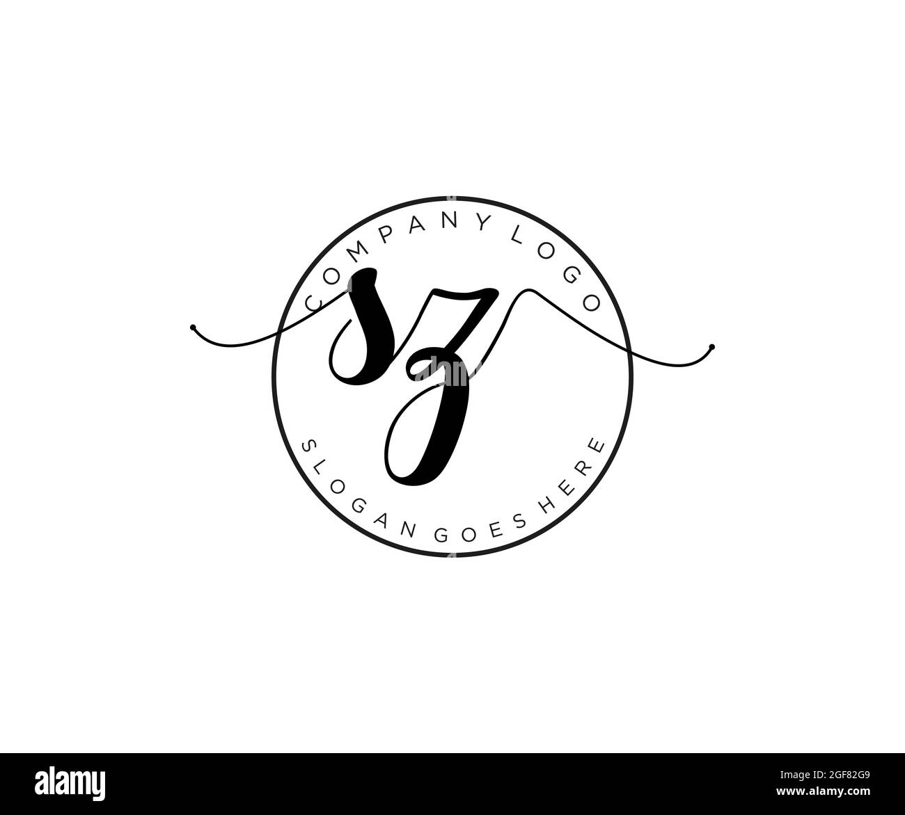 SZ Feminine logo beauty monogram and elegant logo design, handwriting ...