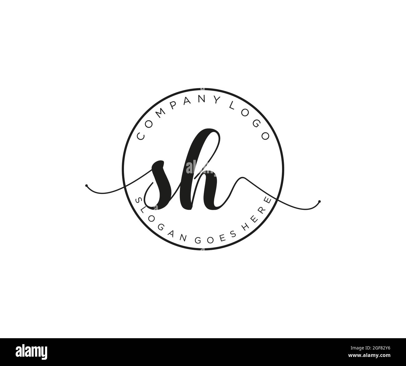 SH Feminine logo beauty monogram and elegant logo design, handwriting ...