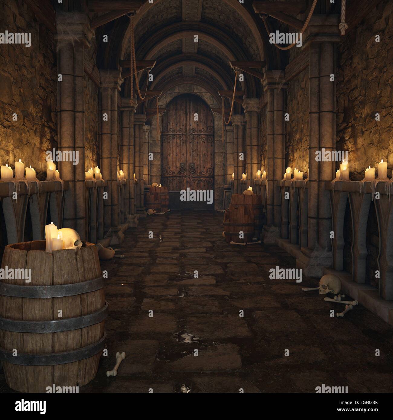 3D illustration fantasy medieval dungeon Stock Photo - Alamy