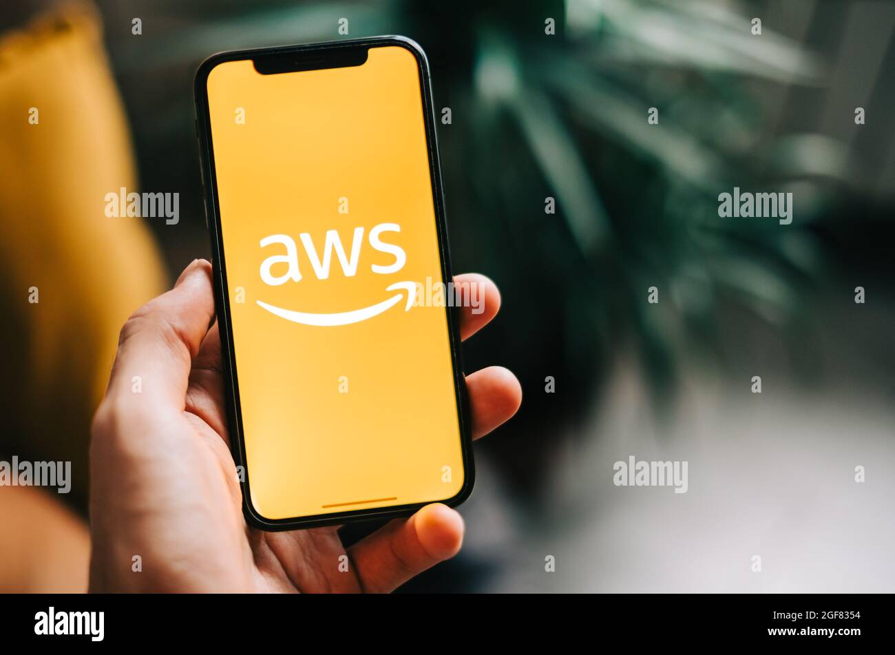 Amazon Web Services logo on the smartphone screen Stock Photo - Alamy