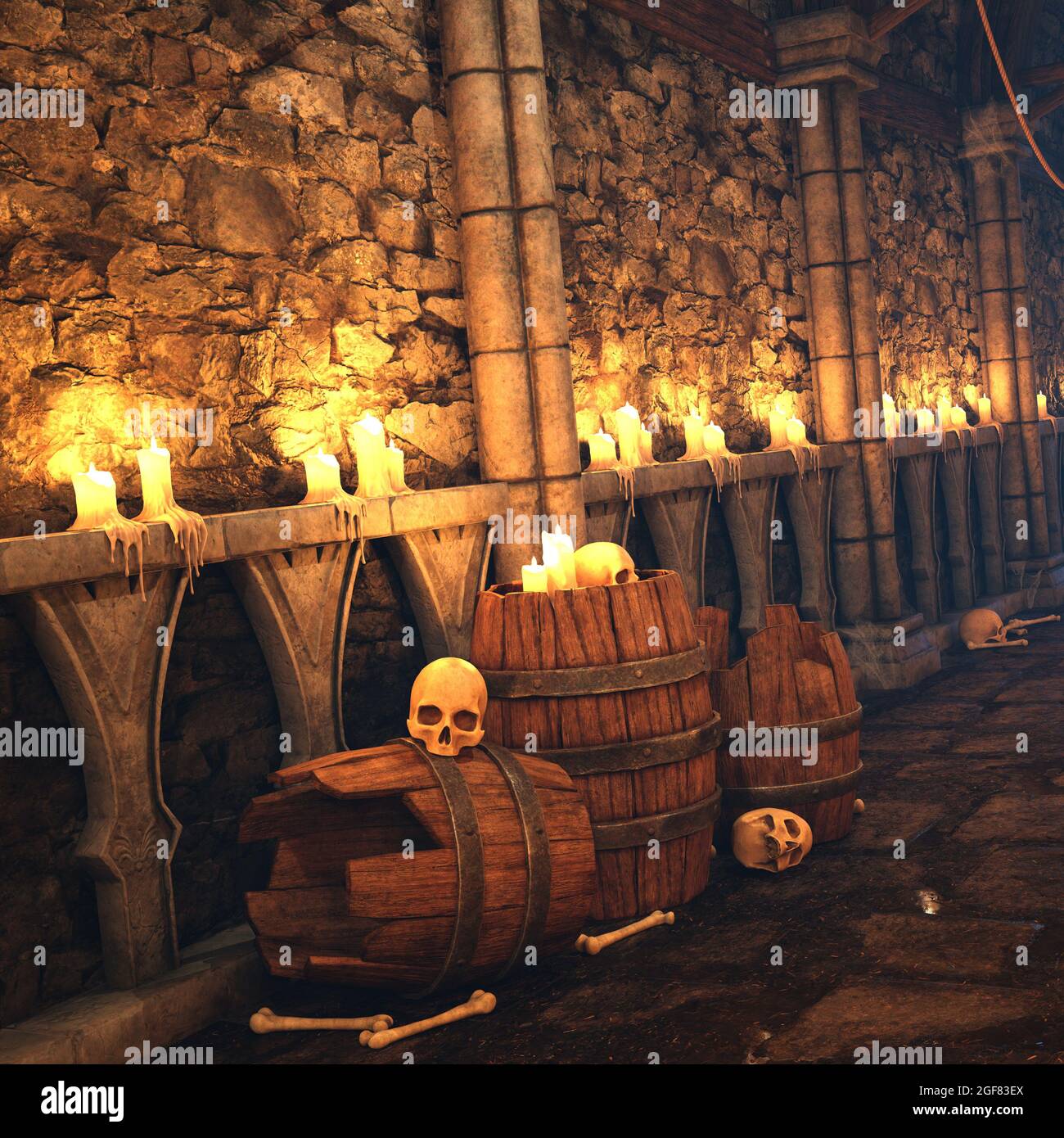 3D illustration fantasy medieval dungeon Stock Photo - Alamy