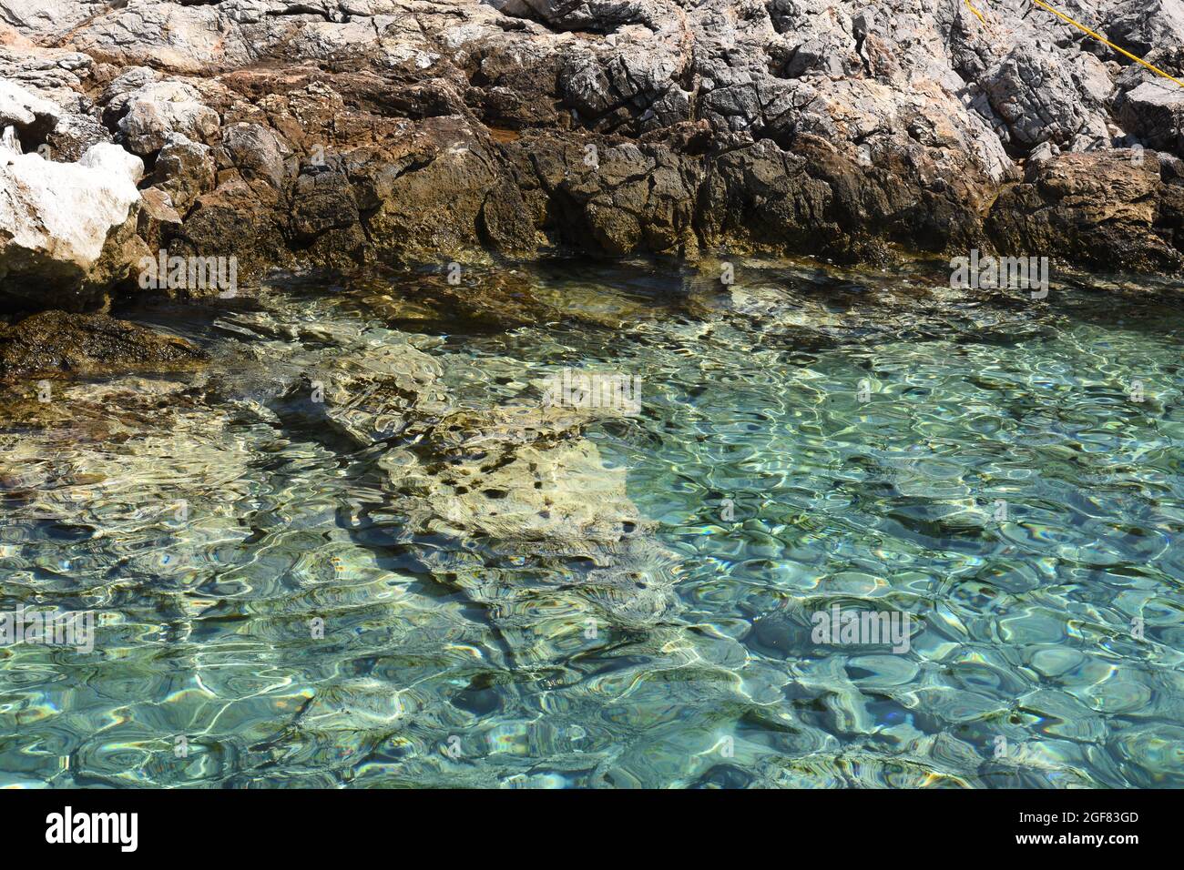 transparent sea on a boat trip in Egina Greece Stock Photo - Alamy