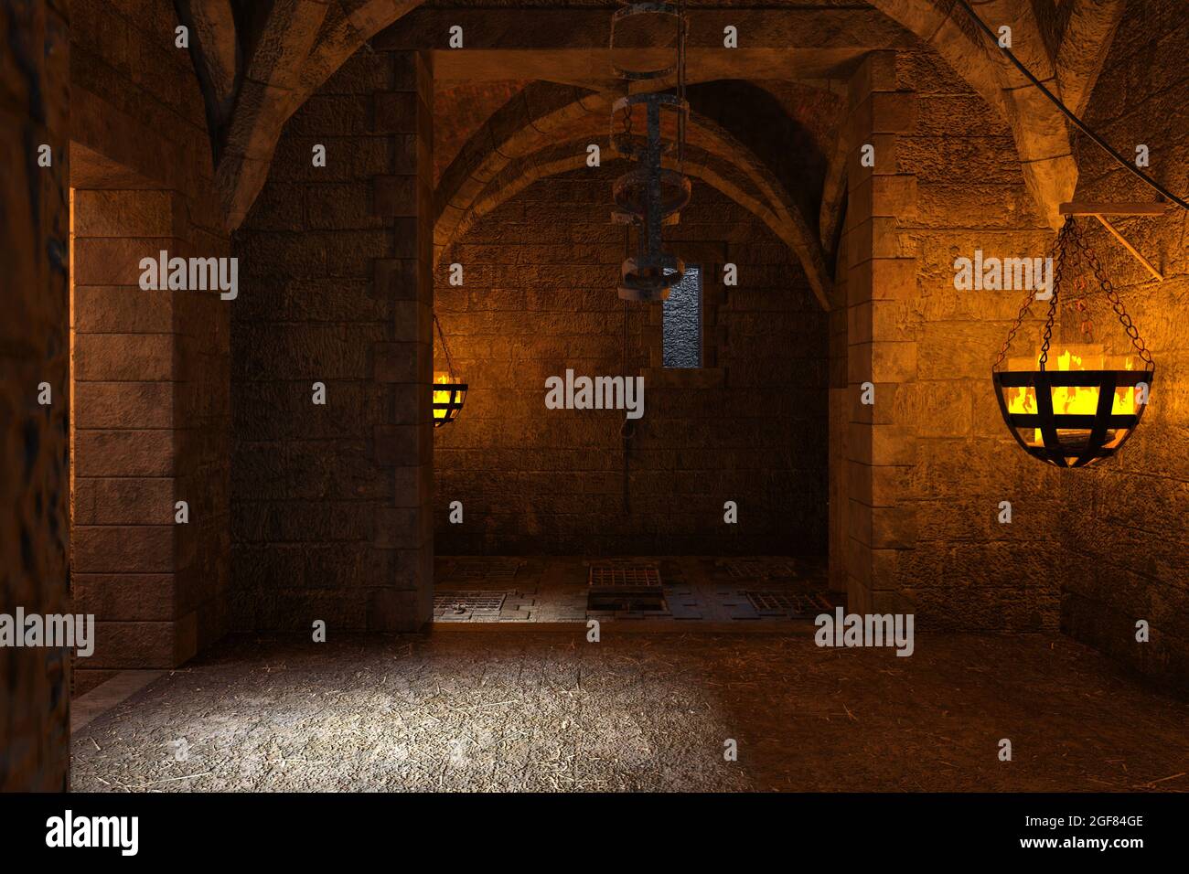 3D illustration fantasy medieval dungeon Stock Photo - Alamy