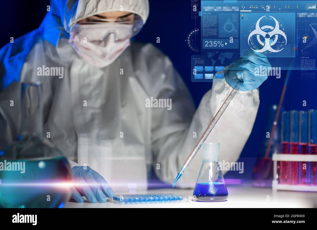 Scientist toxic sign woman hi-res stock photography and images - Alamy