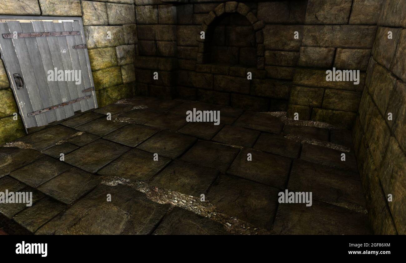 3D illustration fantasy medieval dungeon Stock Photo - Alamy