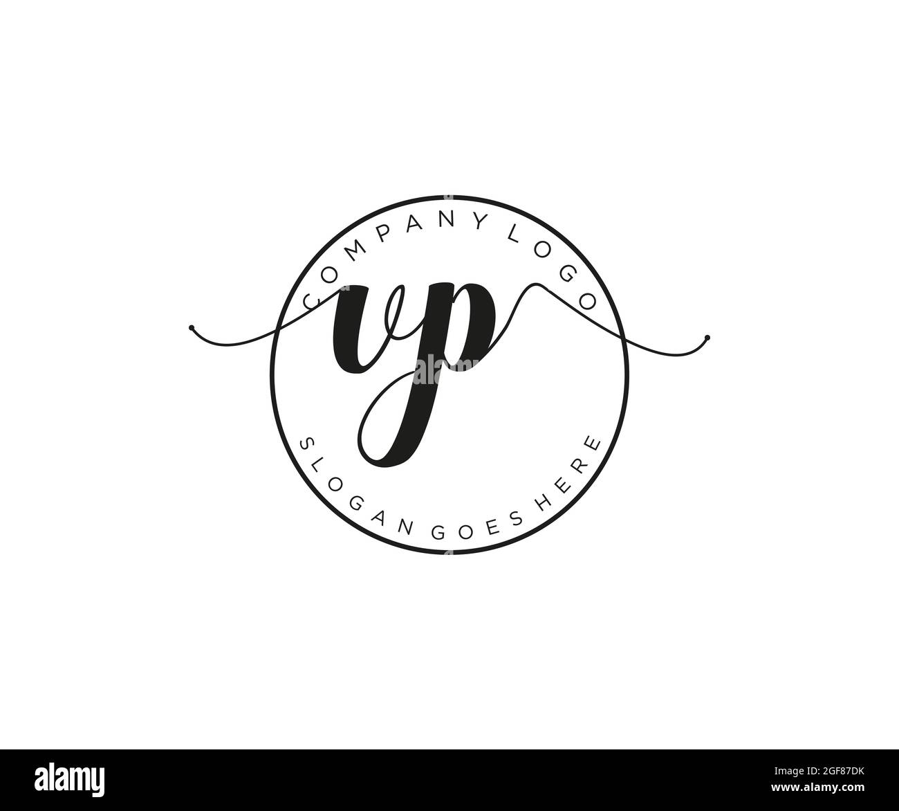 VP Feminine logo beauty monogram and elegant logo design, handwriting ...