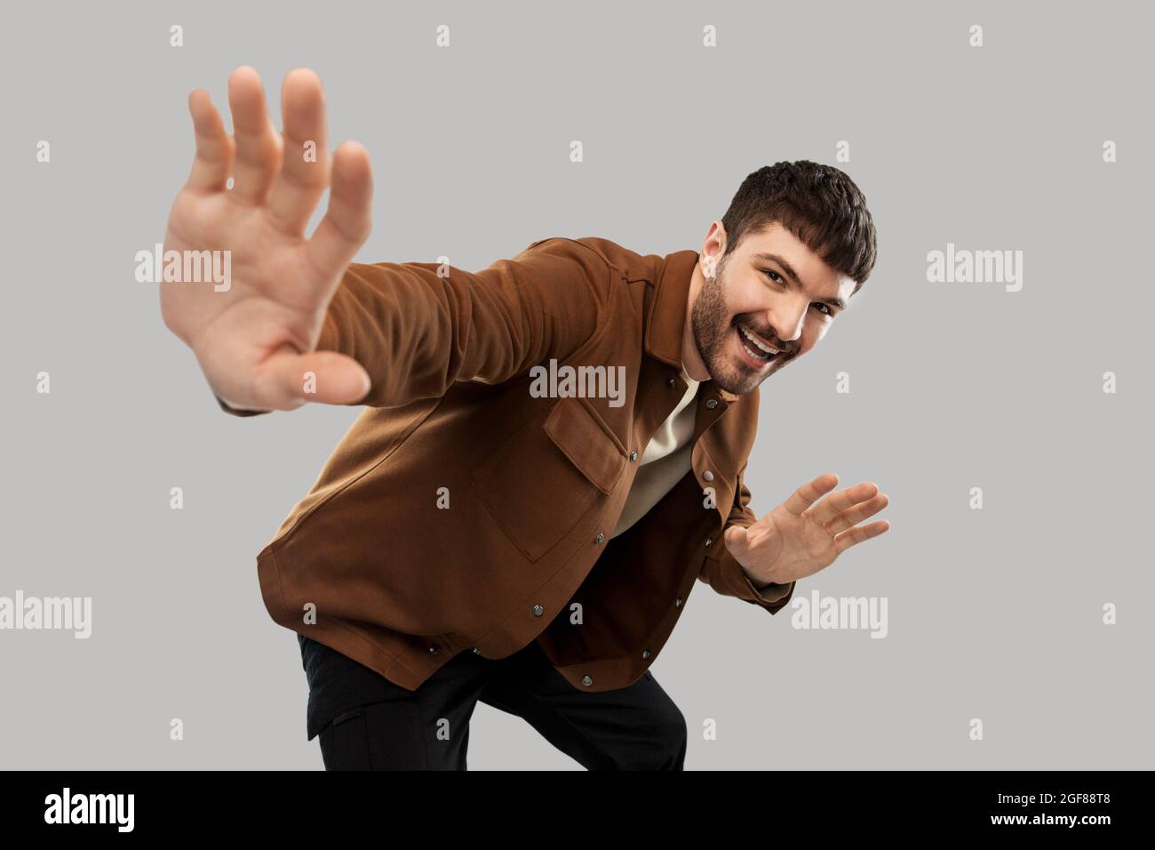 Action man with moustache hi-res stock photography and images - Alamy