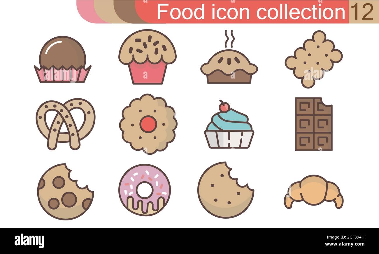 Food icon collection flat style vector illustration. Can be used for ...