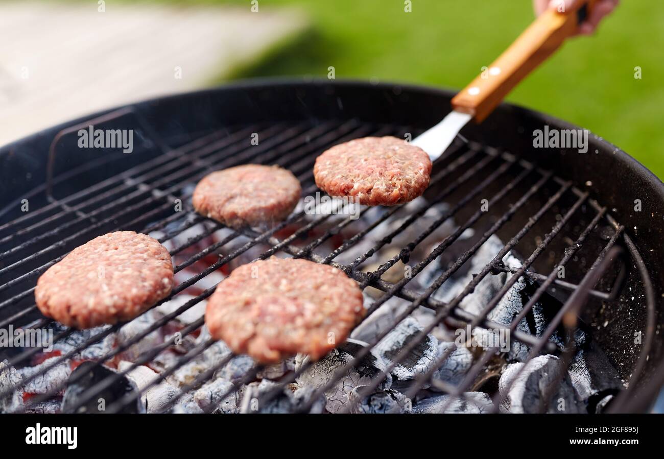 Hand grilling meat barbeque barbeque hi-res stock photography and ...