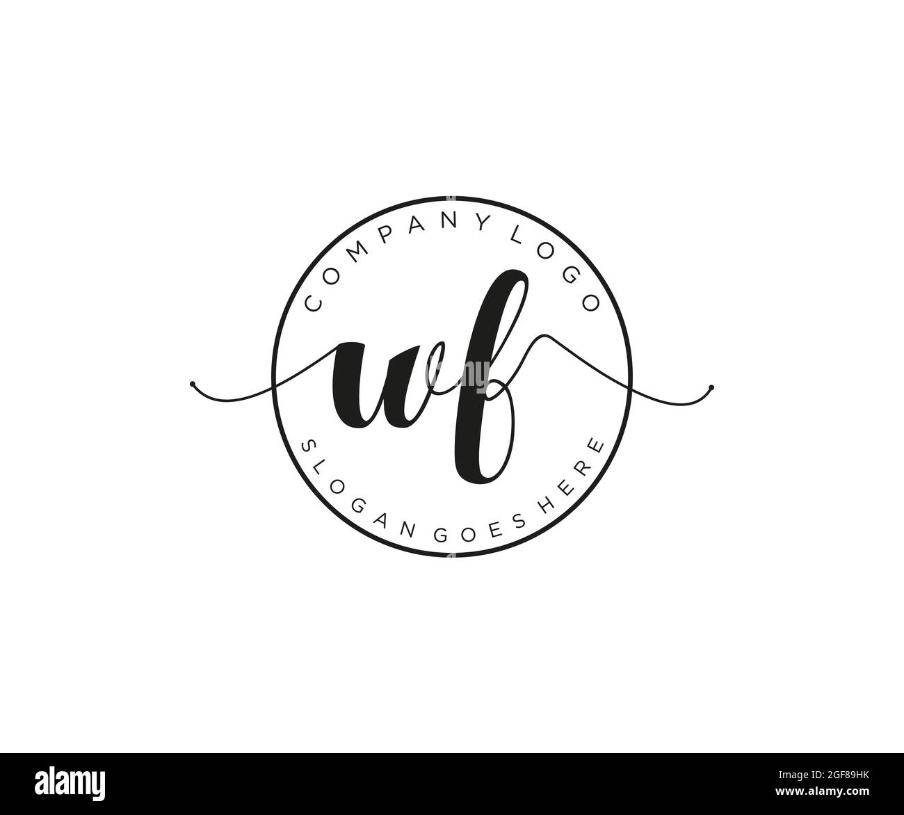 WF Feminine logo beauty monogram and elegant logo design, handwriting ...