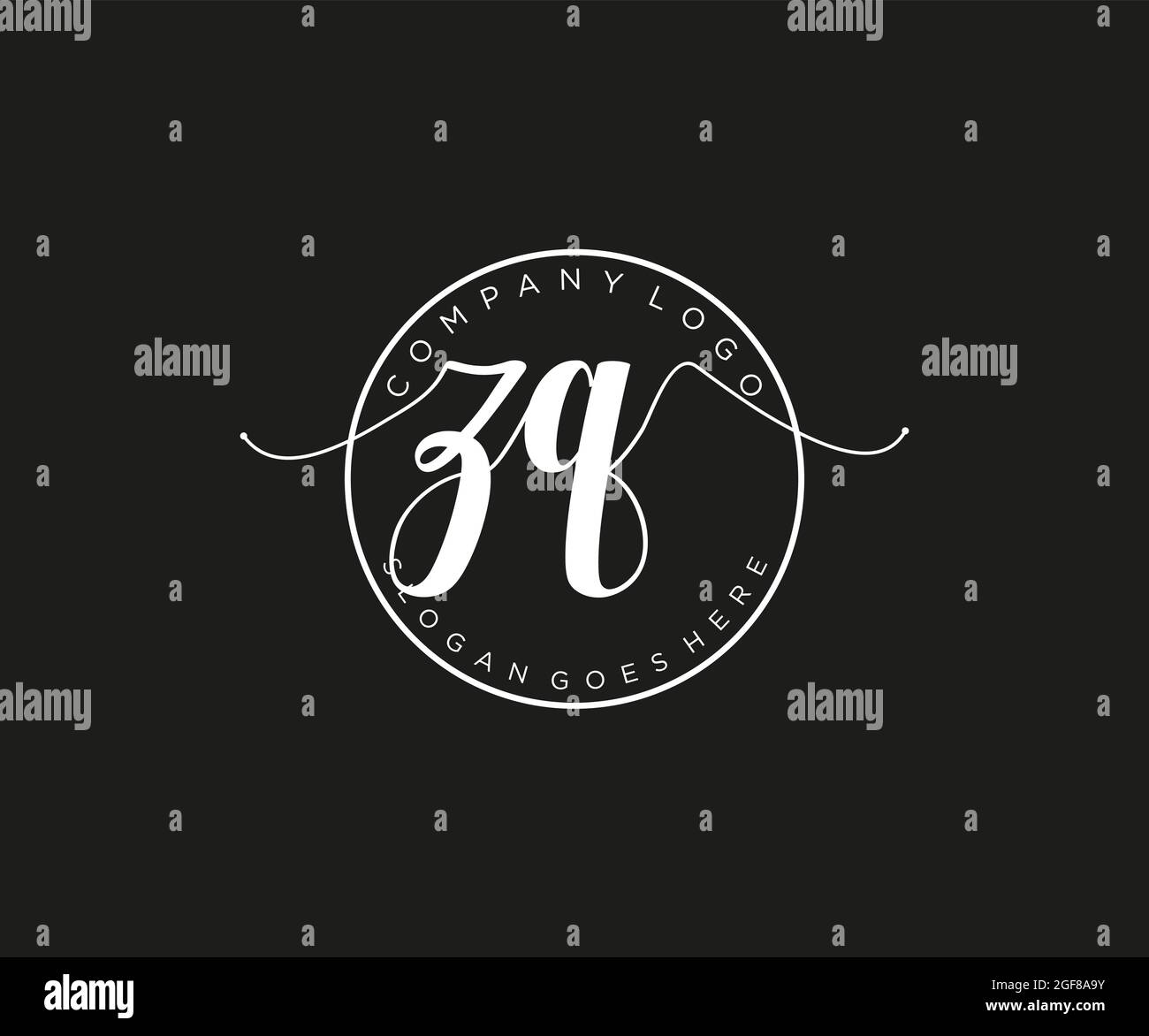 ZQ Feminine logo beauty monogram and elegant logo design, handwriting ...