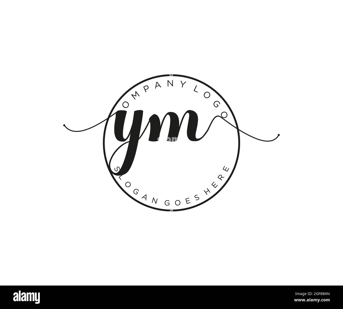 YM Feminine logo beauty monogram and elegant logo design, handwriting ...
