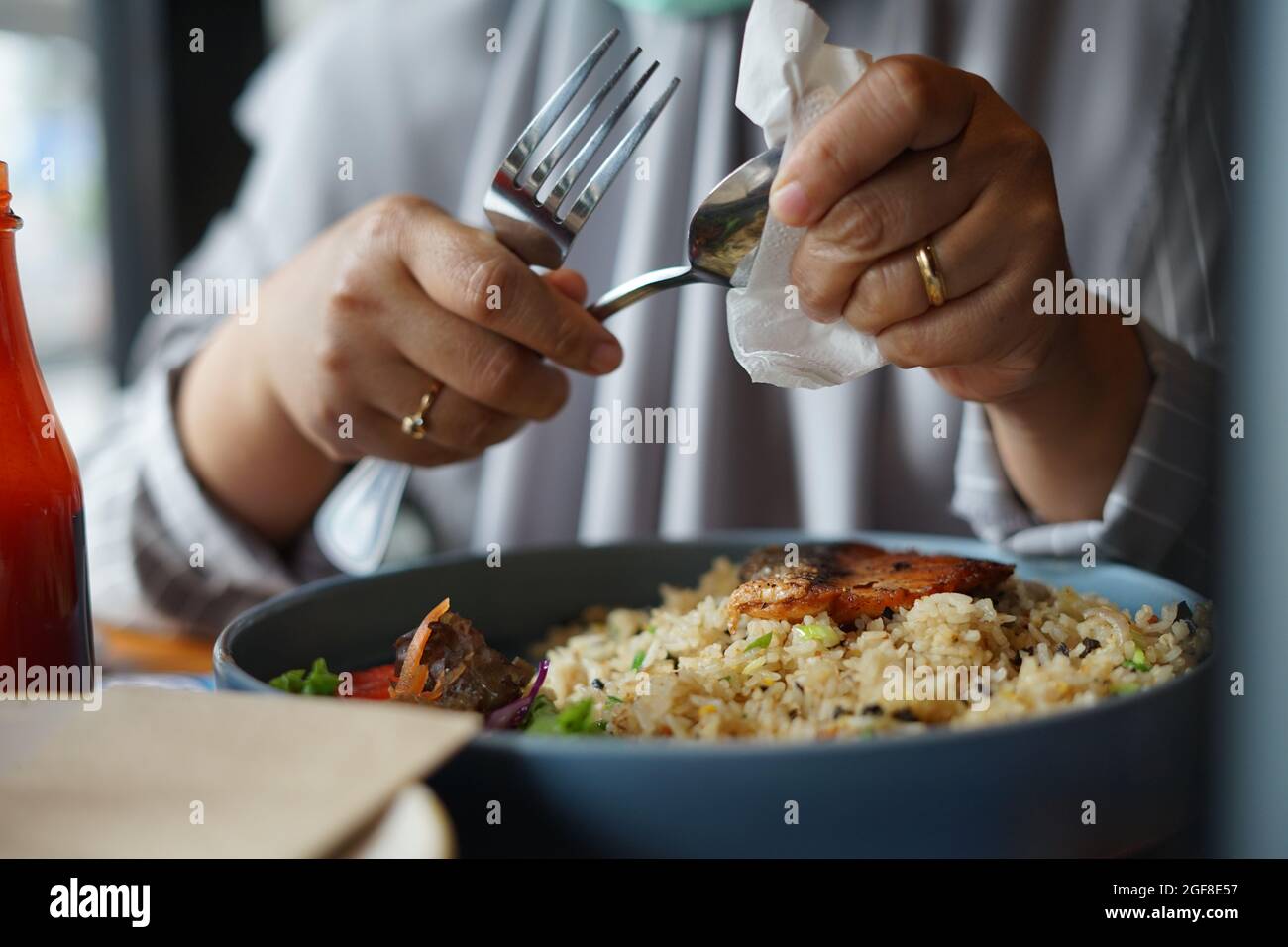Fried rice menu on a big plate Stock Photo - Alamy