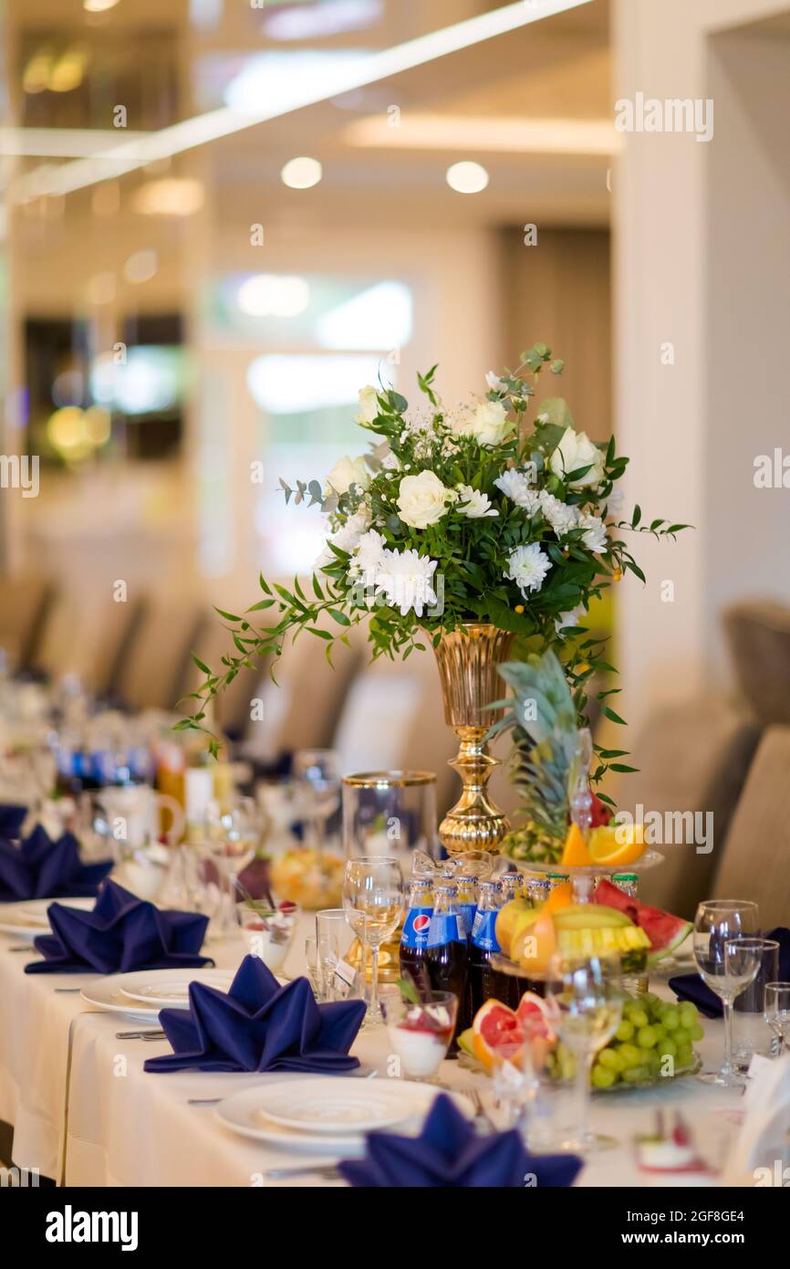 Reception tables beautifully decorated ready for wedding - Bride and ...