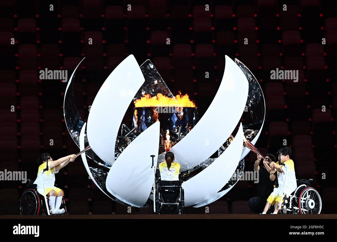 Illustration picture shows the flame at the opening ceremony of the ...