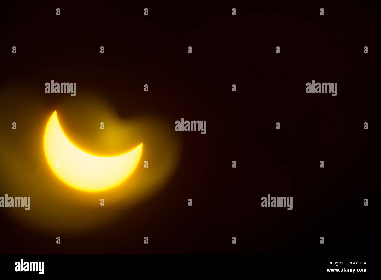 Astronomical photos of the partial eclipse of the sun Stock Photo - Alamy
