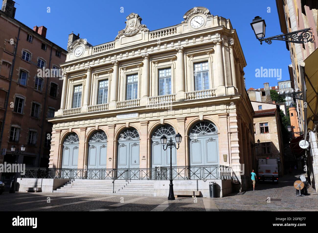 Temple du Change, Lyon, France in the summer time with the morning ...